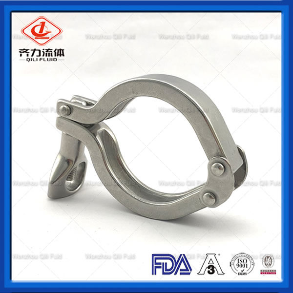 China Heavy Duty Sanitary Double Pipe Clamps with Round Nut, high ...