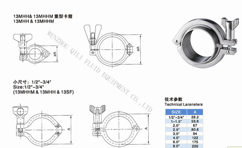Sanitary Stainless Steel Double Pin Heavy Type Clamp, China tri clover ...