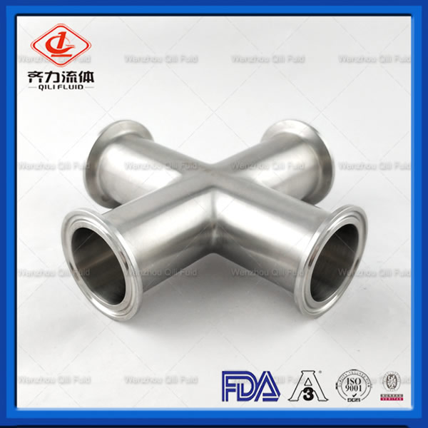China Sanitary Stainless Steel Tri Clamp Fittings 4 Way Cross ...