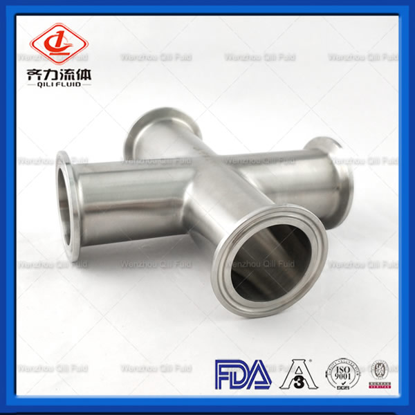 China Sanitary Stainless Steel Tri Clamp Fittings 4 Way Cross ...