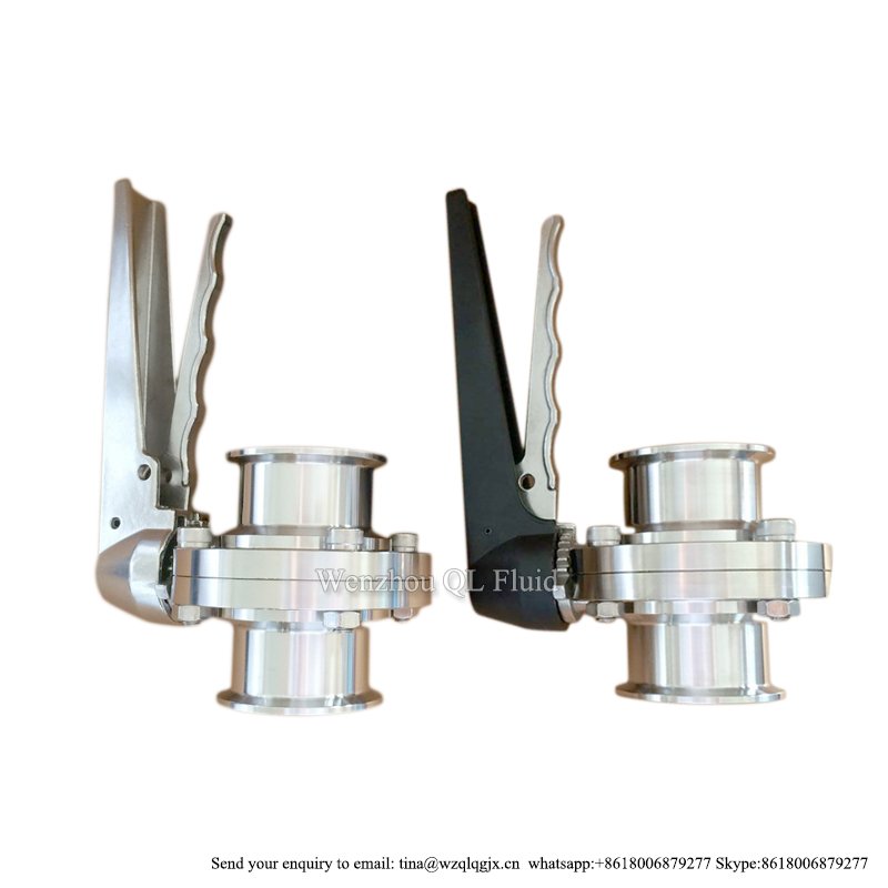 Stainless Steel Handle Sanitary Butterfly Valve (304/316L TC Clamp/Weld ...