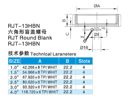 China Sanitary Stainless Steel RJT Blank Nut With Chain, types of ...
