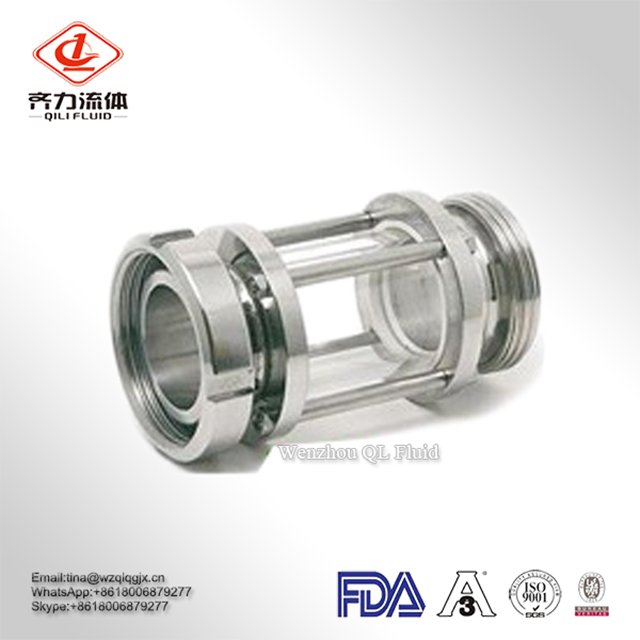 SS Food Grade Straight Sight Glass with protection net/tank level sight ...