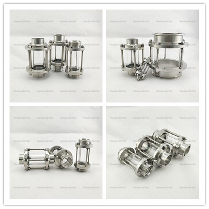 SS Food Grade Straight Sight Glass with protection net/tank level sight ...