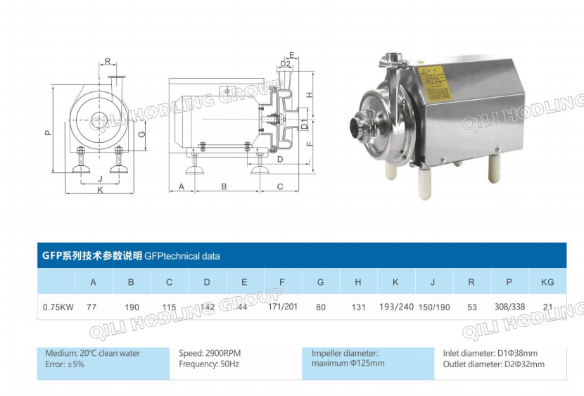 Hygienic Food Grade Stainless Steel Sanitary Centrifugal Pump for Milk ...