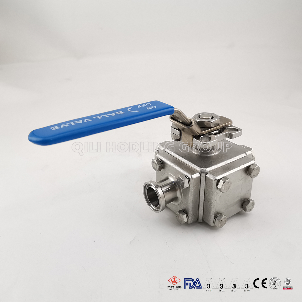 CF3M CF8M Hygienic Manual 3 Way Full Bore Encapsulate PTFE Ball Valves ...