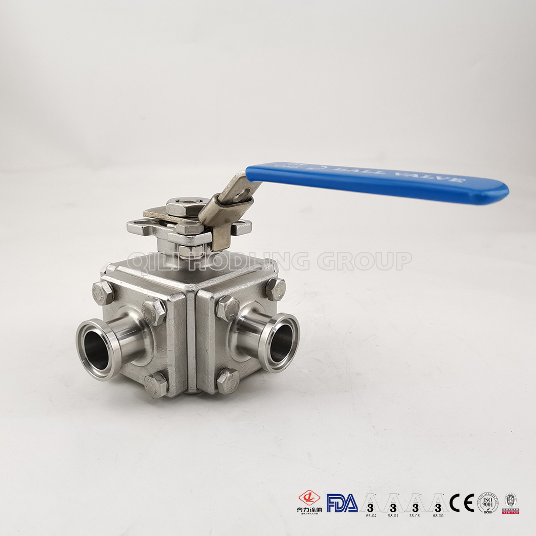 CF3M CF8M Hygienic Manual 3 Way Full Bore Encapsulate PTFE Ball Valves ...