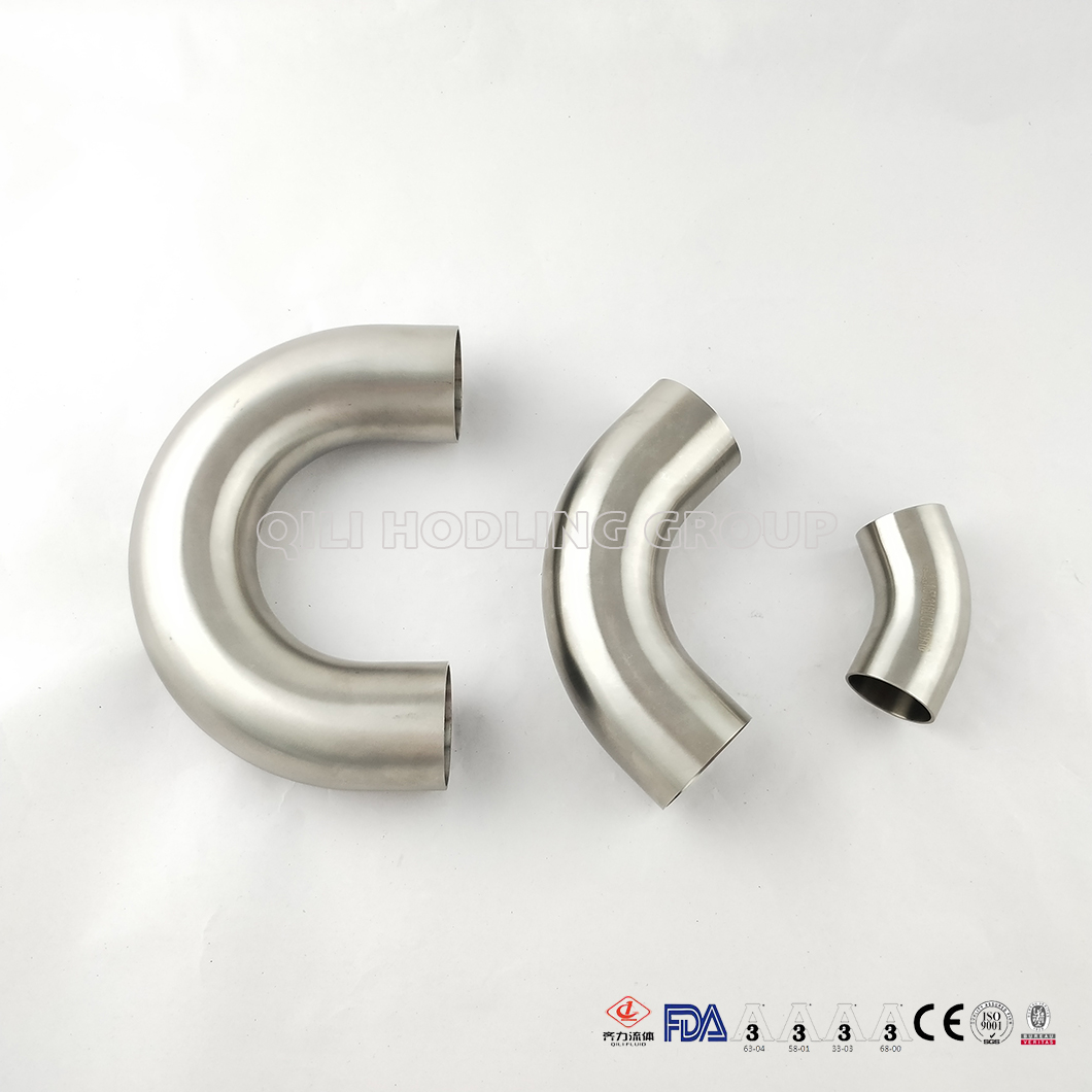 Sanitary Stainless Steel 180 Degree Weld Long Radius Elbow/Bend with ...