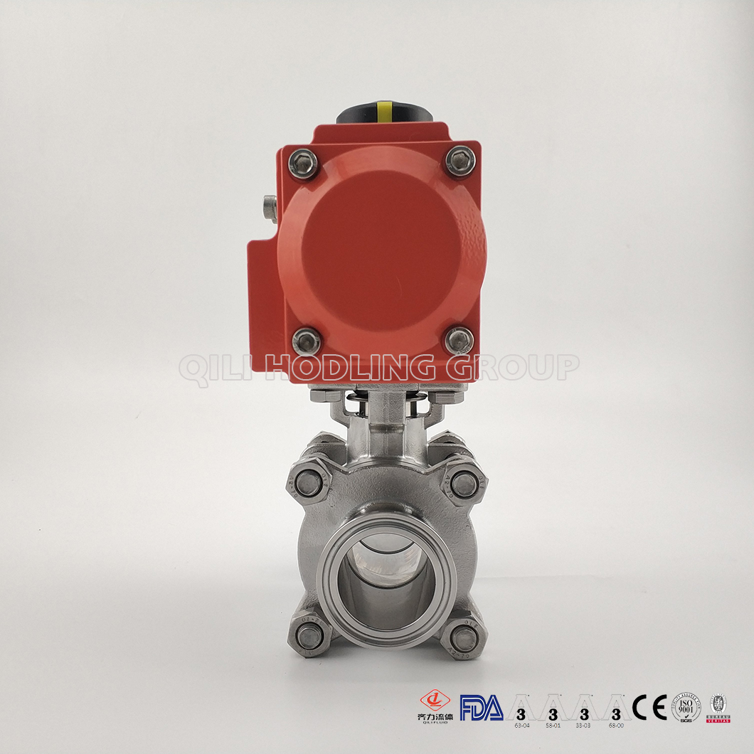 hygienic Tri Clamp Connection 3-Piece encapsulated Pneumatic Ball Valve ...