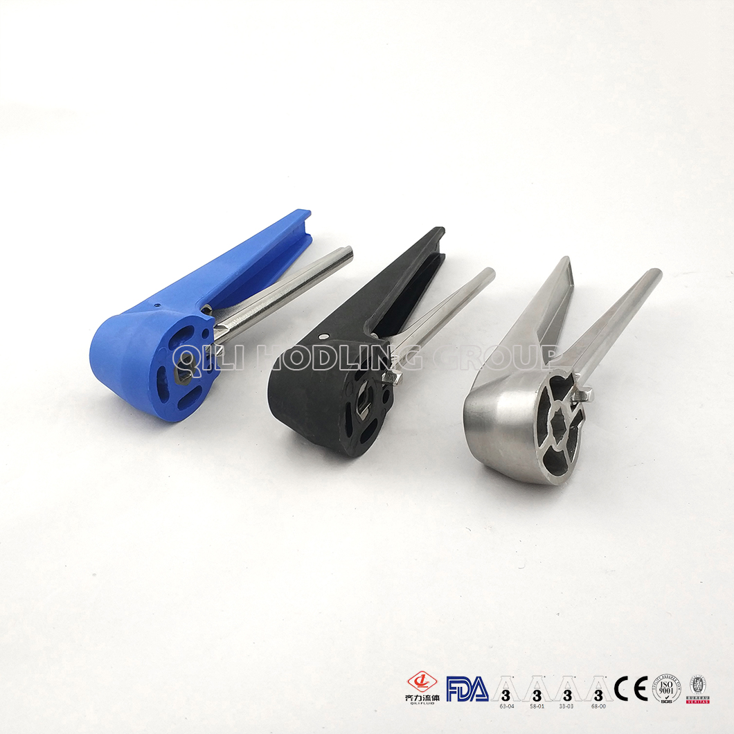 Plastic / Stainless Steel 3A Standard Butterfly Valves Handle Multi ...