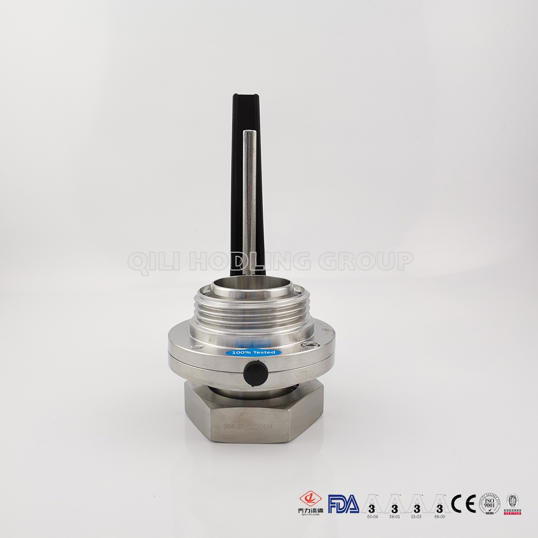 Stainless Steel Ss304 Ss316L RJT Thread Union Butterfly Valve, China ...